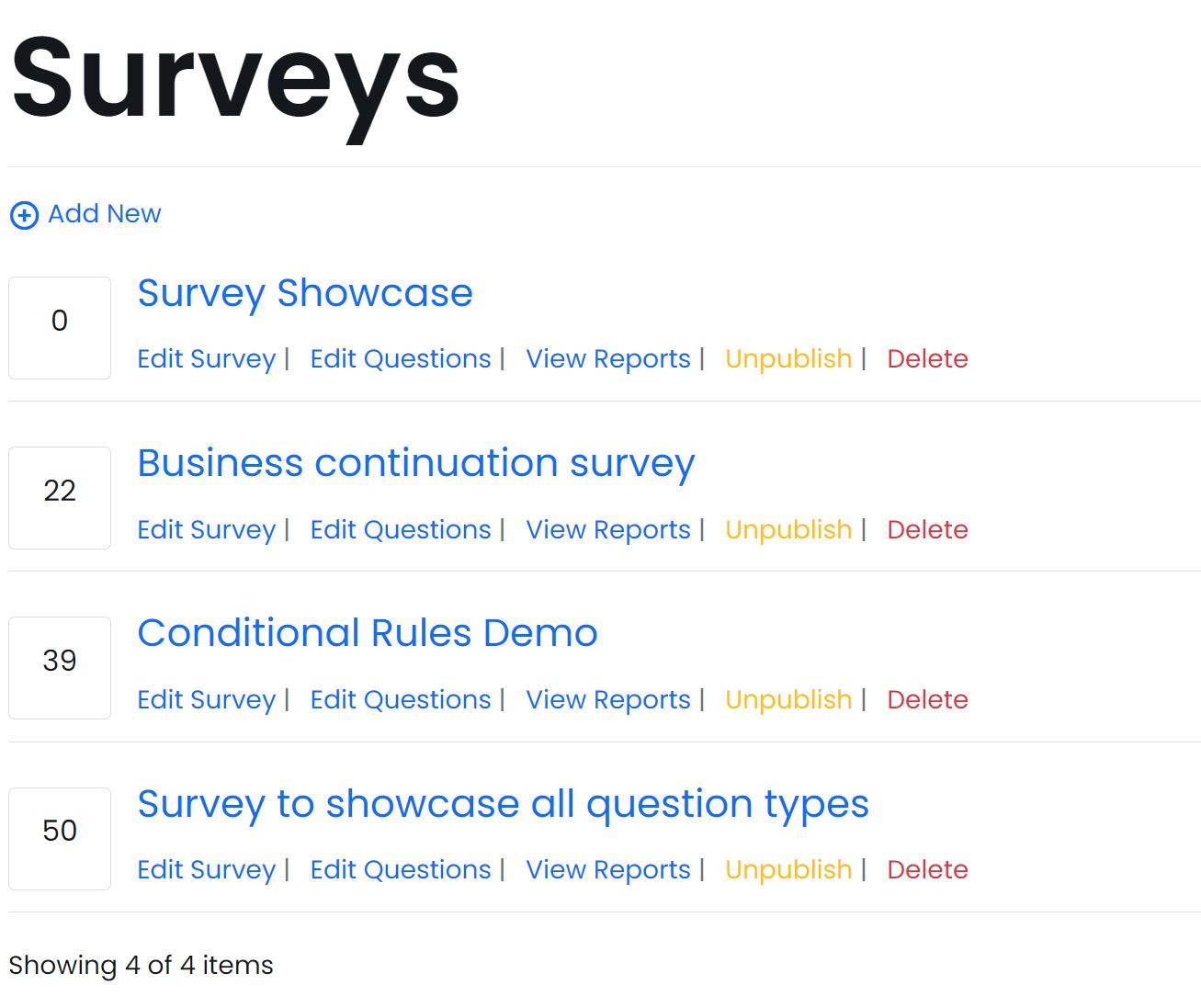 NgSurvey Features – NgIdeas